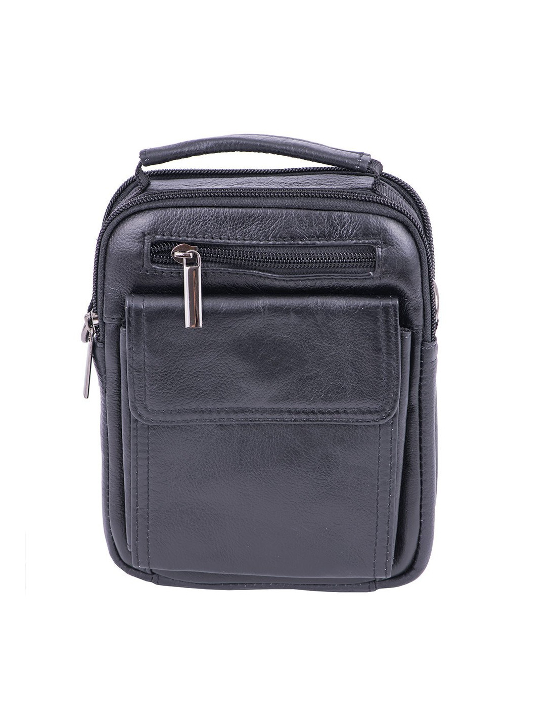 GEANTA BARBATI DIN PIELE NATURALA NEAGRA SMOOTH CARRIER